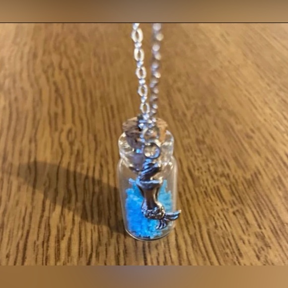 Jewelry | Magic Mermaid Silhouette Blue Glow In Dark Beach Sand Bottle ...